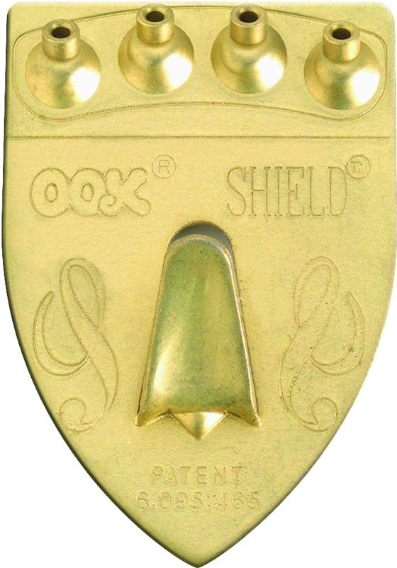 OOK 55007 Shield Hanger, 100 lb, Steel, Brass, Gold – SupremeDIY