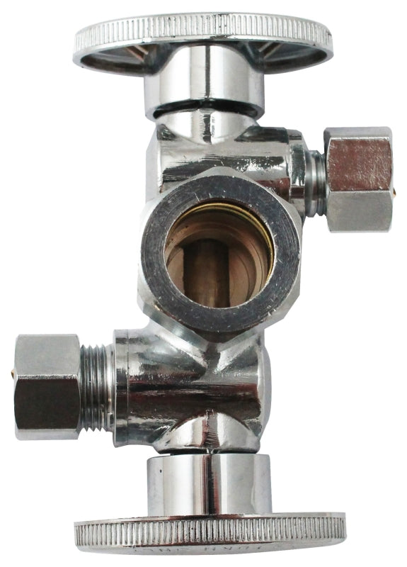 Plumb Pak K2903DHLF Dual Shut-Off Valve, 5/8 x 3/8 x 3/8 in Connection ...