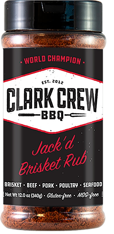 Clark Crew BBQ Clark Crew CL00317 BBQ Jack'd Brisket Rub, 12 oz ...