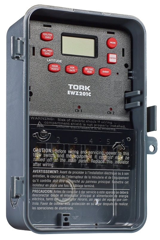 Tork EWZ201C Digital Timer, 30 A, 120/277 VAC, 1 min to 7 days Time Se ...