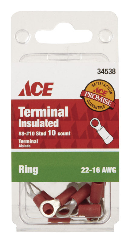 Ace Insulated Wire Ring Terminal Red 10 pk – SupremeDIY