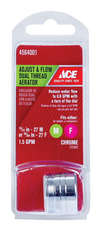 Ace Dual Thread 15/16 in.- 27M x 55/64 in.-27F Chrome Faucet Aerator ...