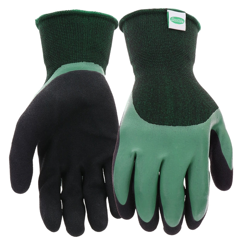 Scotts SC30602/L Dipped Gloves, Men's, L, Elastic Knit Wrist Cuff, Rub ...