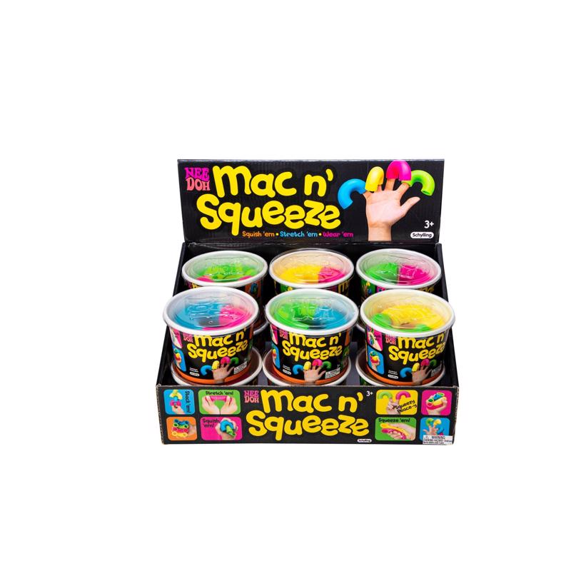 Schylling NeeDoh Mac N Squeeze Fidget Toy Assorted 4 pc, Pack of 12 ...