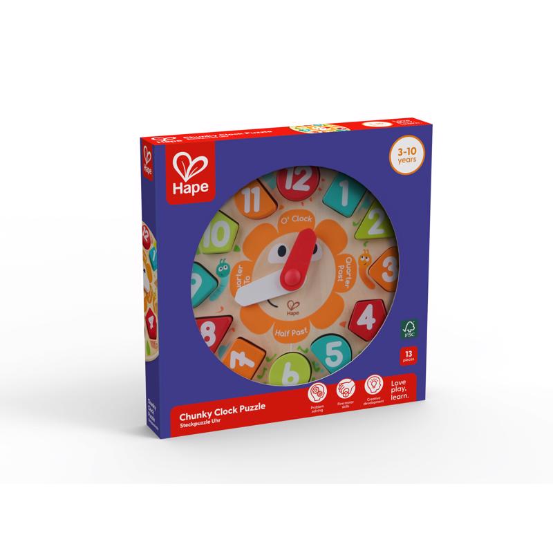 Hape Chunky Clock Puzzle Assorted 13 pc – SupremeDIY