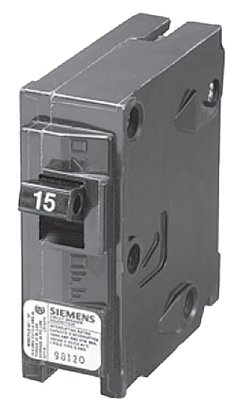 Siemens Q115 Circuit Breaker, Mini, 15 A, 1 -Pole, 120/240 V, Fixed Tr ...