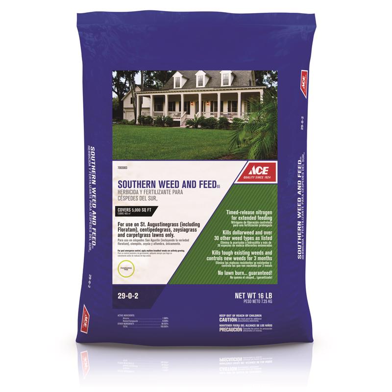 Ace Southern Weed & Feed Lawn Fertilizer For Multiple Grass Types 5000 ...