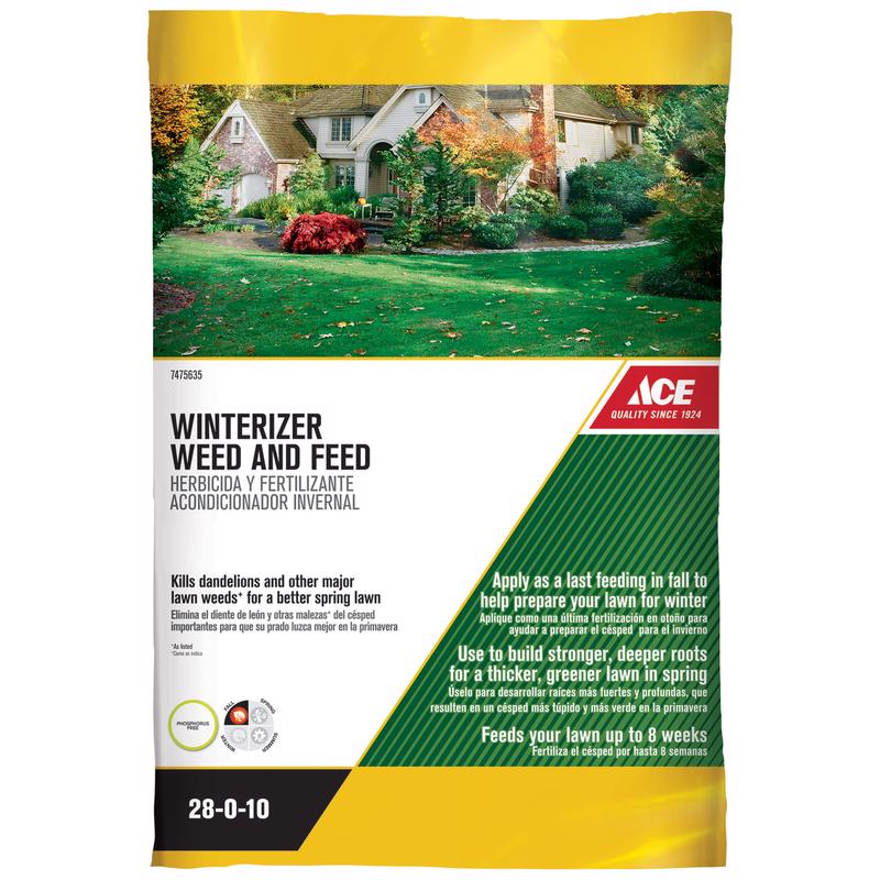 Ace Weed & Feed Lawn Fertilizer For Multiple Grass Types 5000 sq ft ...