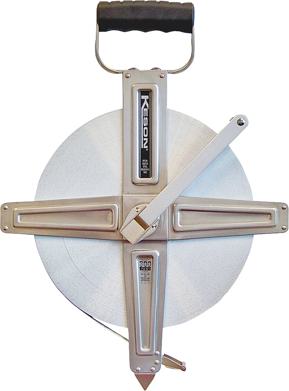 Keson SNR18300 Tape Measure, 300 ft L Blade, 3/8 in W Blade, Steel Bla ...