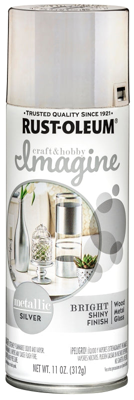 Rust-Oleum Imagine 7606387 Craft Spray Paint, Metallic, Silver, 11 oz ...