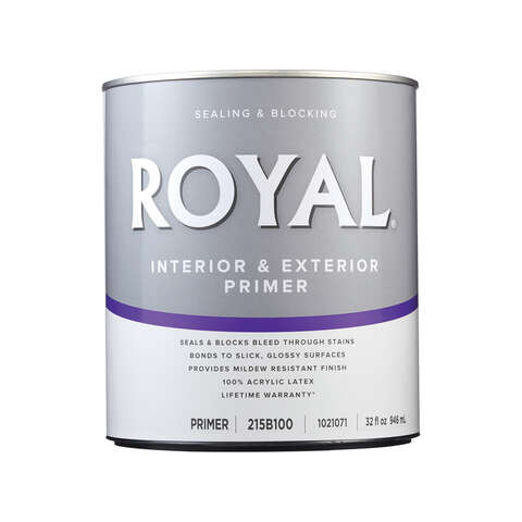 Royal Primer Flat Acrylic Latex Halt Sealing Primer 1 qt, Pack of 4 ...