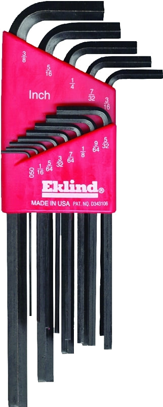 Eklind 10213 Hex Key Set, Includes: 0.05 to 3/8 in Keys, 13-Piece, Bla ...